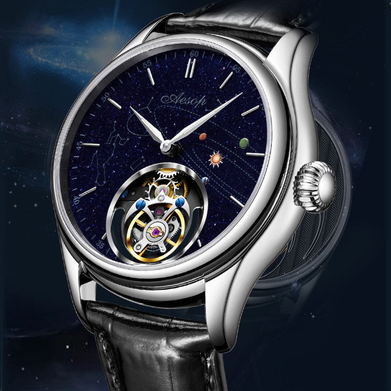 Manual Original Tourbillon Movement Men's Watch Business Real ...
