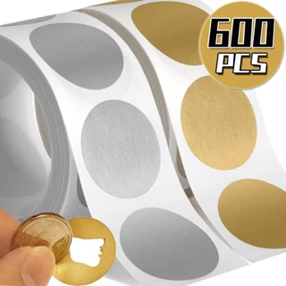 300/600PCS Scratch Off Stickers Round Self Adhesive Labels - For Game ...