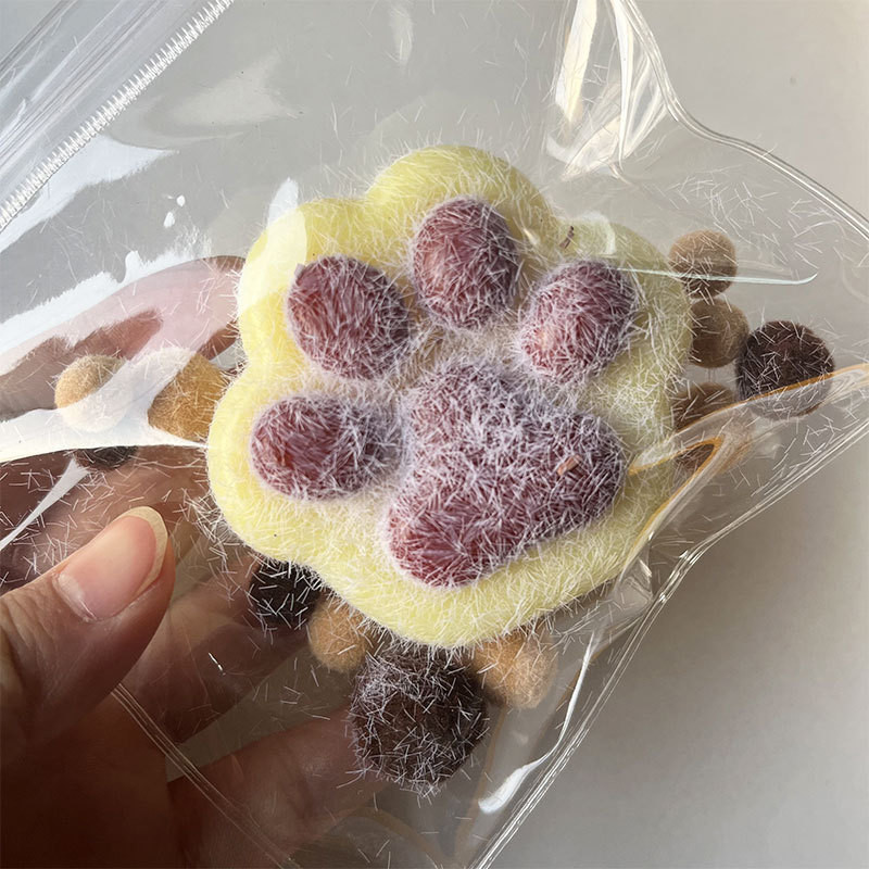 CBS Mochi Taba Squishy Cat Paw With Flocking New Fidget Toy Kawaii ...