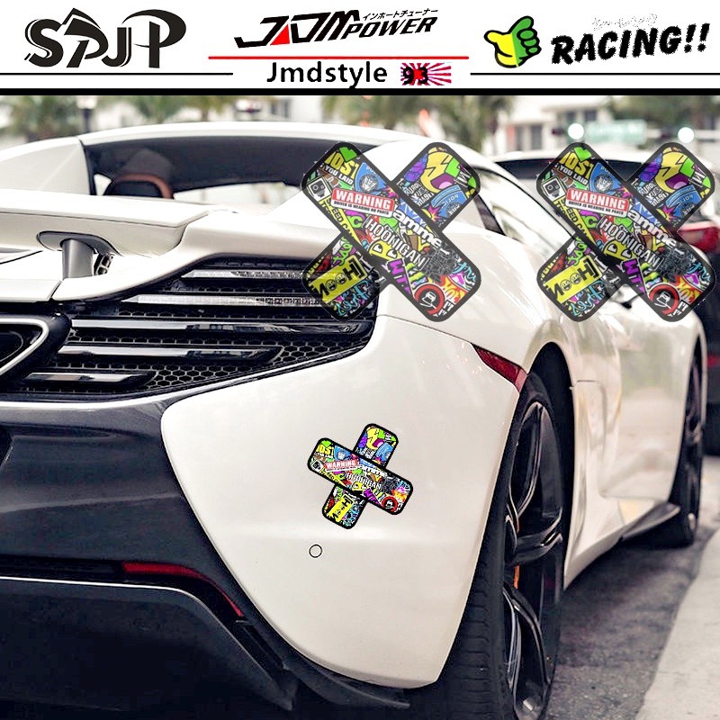 JDM Creative Fun Graffiti Patch Block Scratches Car Stickers Band-Aid ...