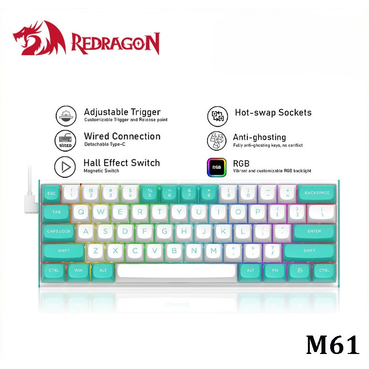 REDRAGON M61 SE/M68 Magnetic Switch Esports Gaming Keyboard USB Key ...