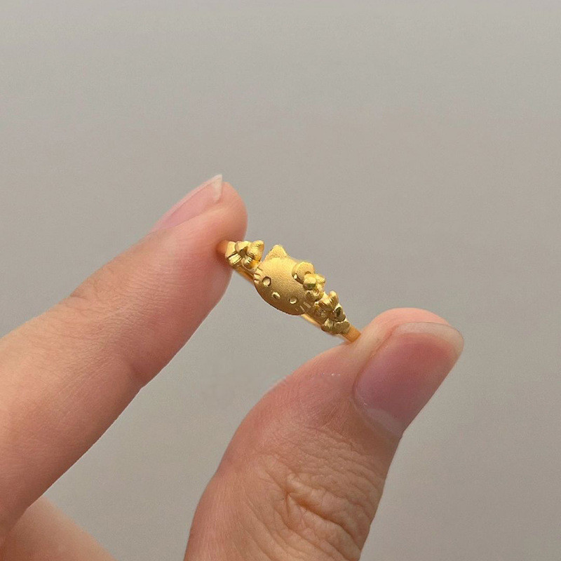 Princess wind sweet and cute HelloKitty ring female, ancient Farras ...