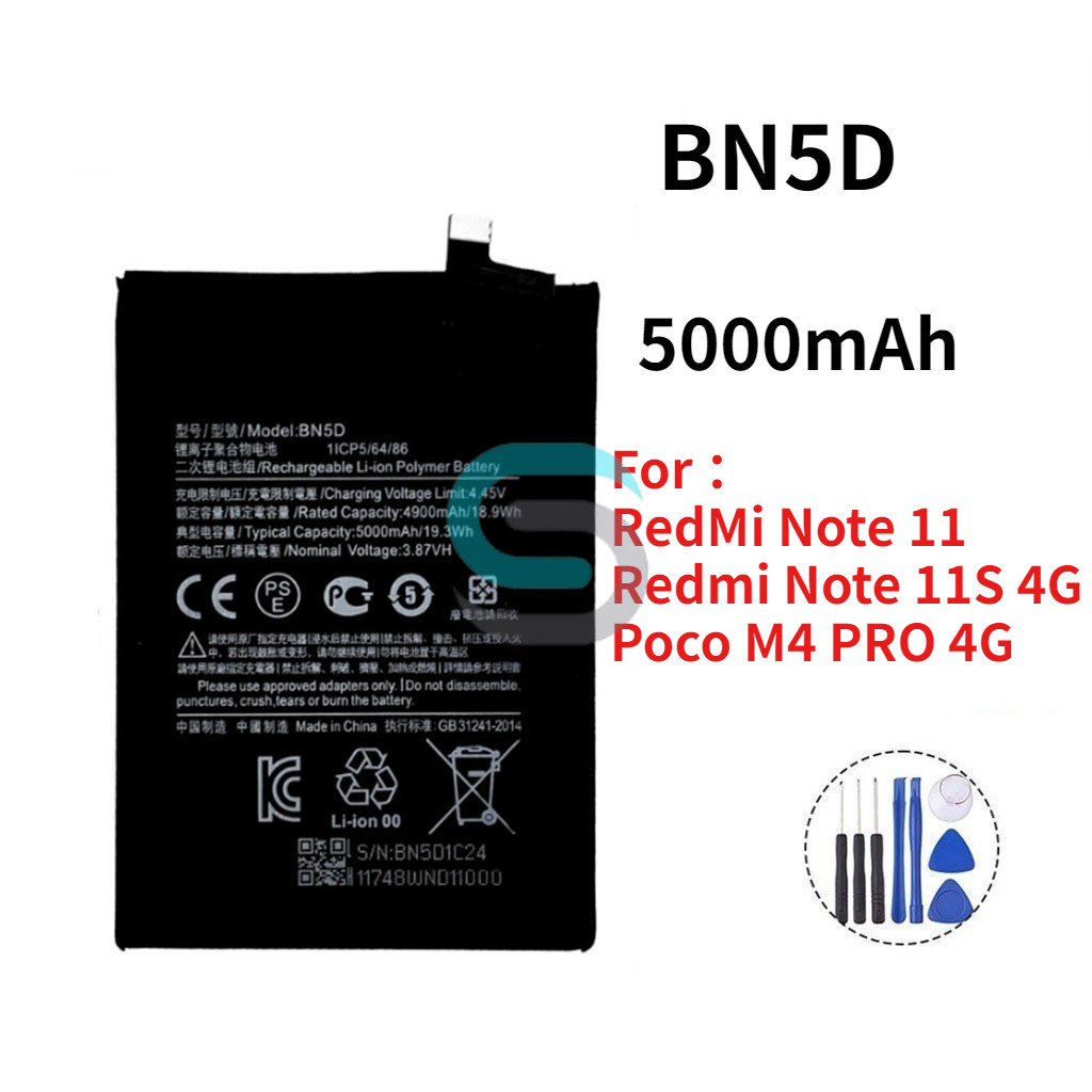 BN5D Battery For Xiaomi Redmi Note 11 /11S 4G /Poco M4 PRO 4G Phone ...