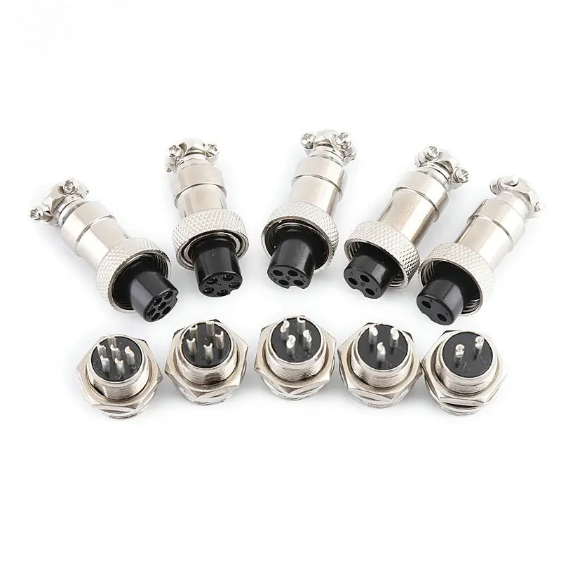 1set GX12 2/3/4/5/6/7 Pin Male + Female 12mm Circular Aviation Socket Plug Wire Panel Connector ...