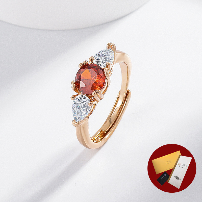 (With Gra Certificate) Fashionable Light Luxury Inlaid One Carat Ruby ...