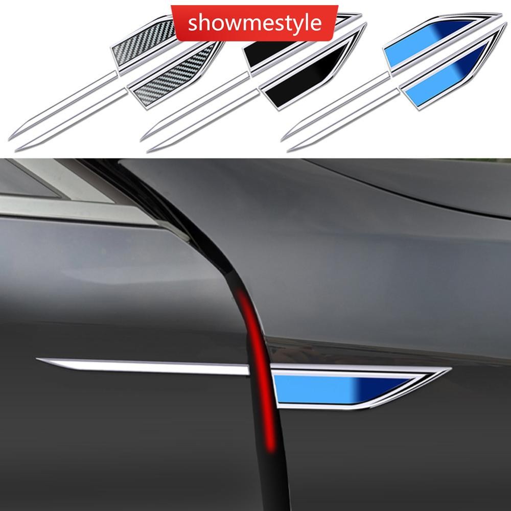 SMS 4Pcs/Set Universal Car Side Blade Fender Decals Stainless Steel ...
