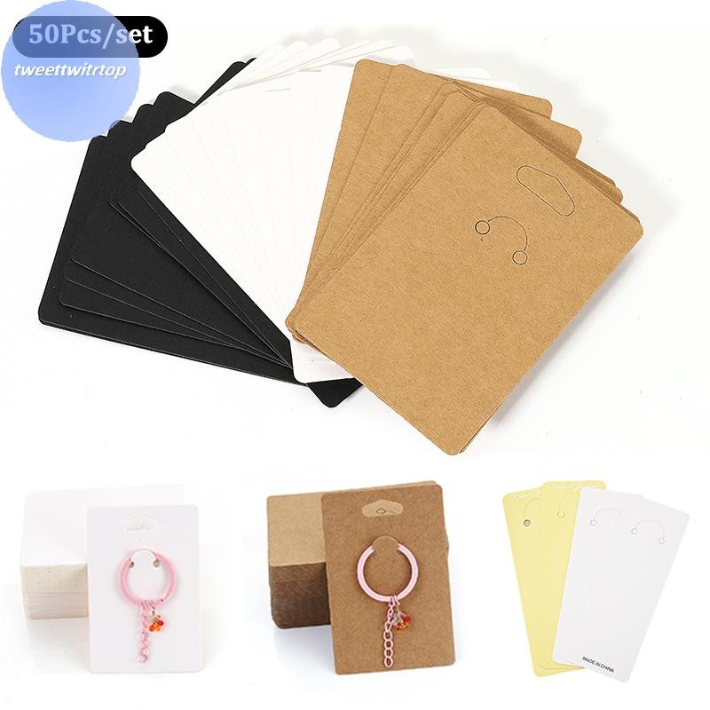 TRTOP 50pcs Keychain Display Cards Stand Cardboard Keyring Earrings ...