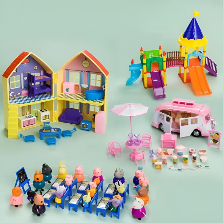 Infantree Hippa Pig Toy Family Play House Soft head toys for kids girl ...