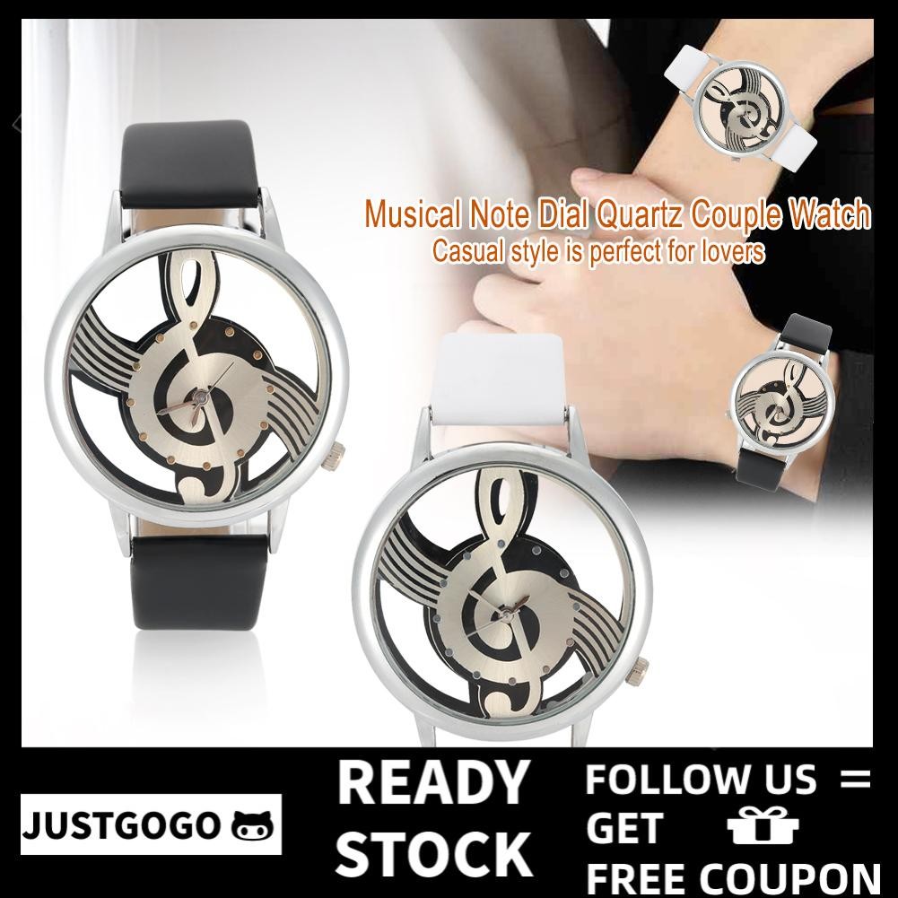 Justgogo Couple Watches 2Colors Unique Quartz Analog Watch Round Hollow ...