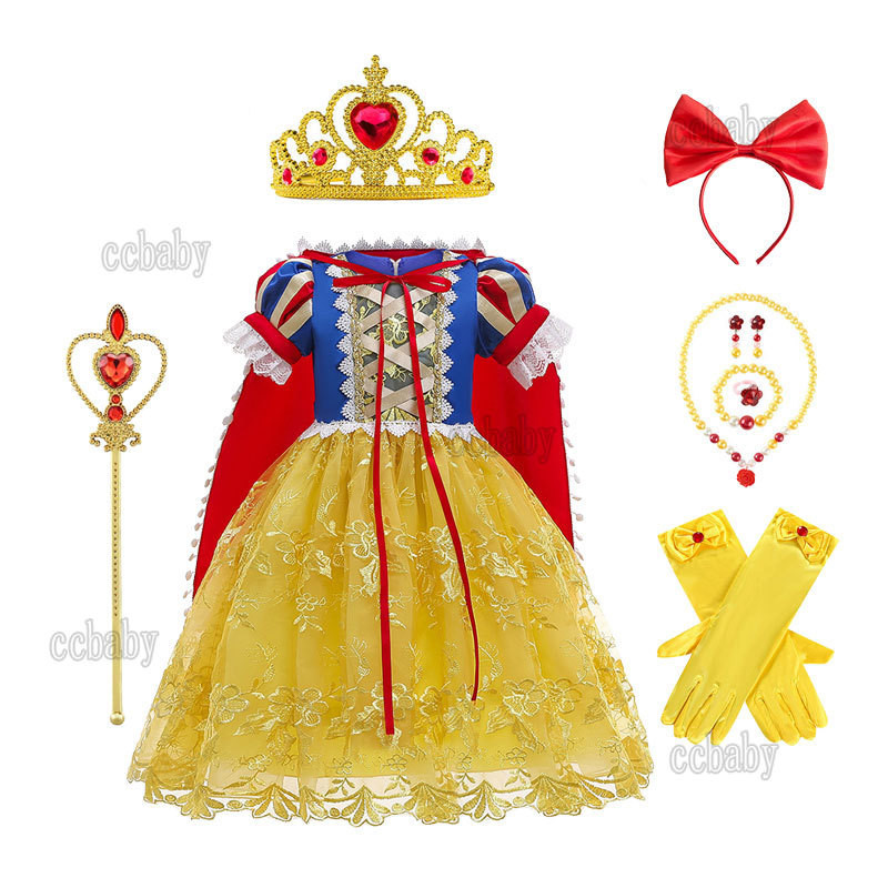 Snow White Cosplay Costume for Kids Girl Christmas Birthday Theme Party ...