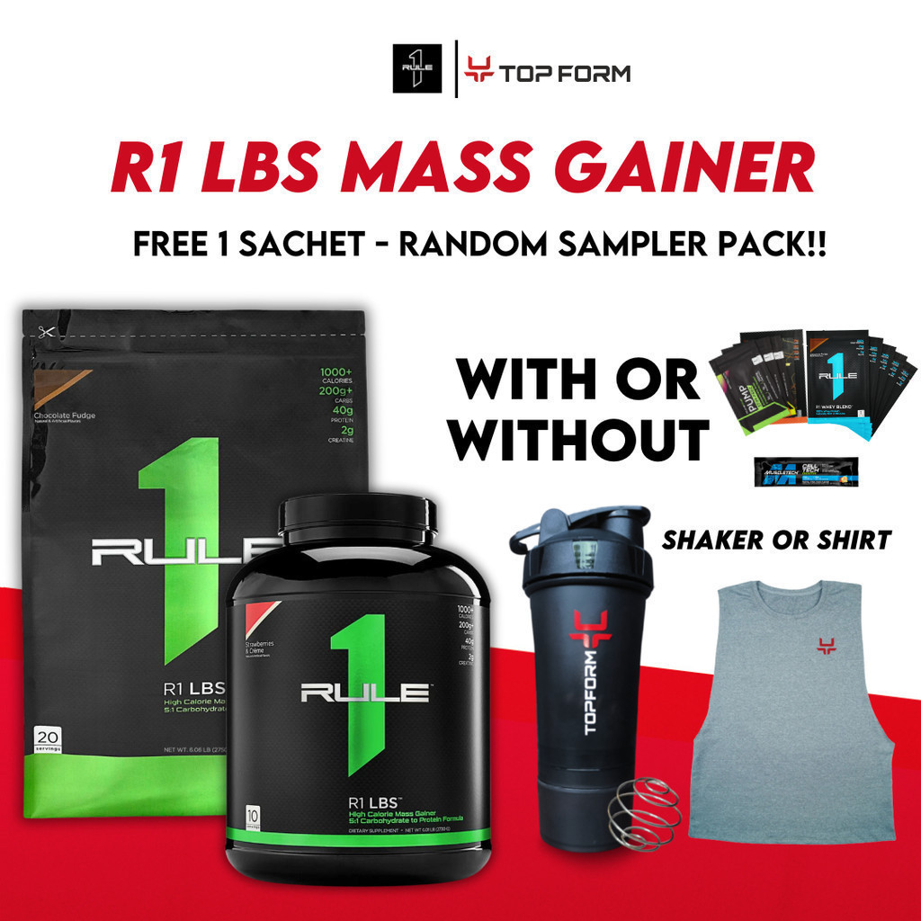 Rule 1 Mass Gainer with shaker 6lbs, 12lbs | Shopee Philippines