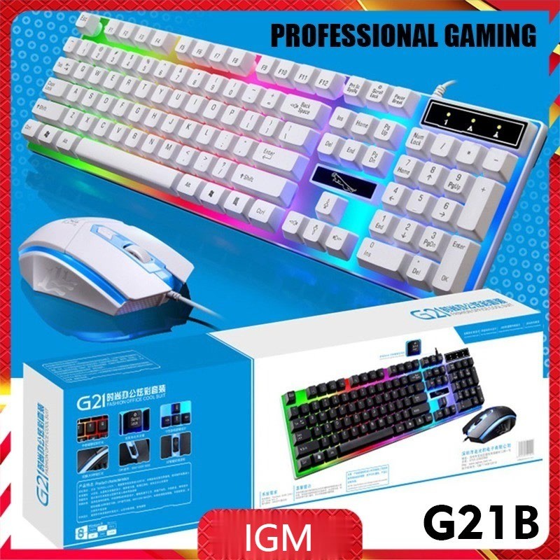 G21b Mechanical Led RGB Wired Gaming Keyboard Mouse Set USB Cable ...