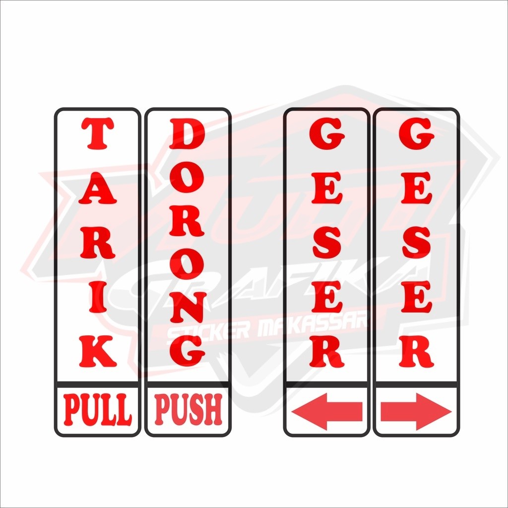 PULL PUSH STICKER - SLIDING STICKER - PULL PUSH SHOP DOOR STICKER ...