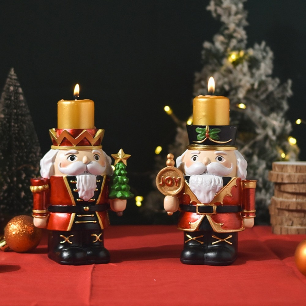 Resin Nutcracker Candle Holder 5 3x3 7in Table Decoration for Winter ...