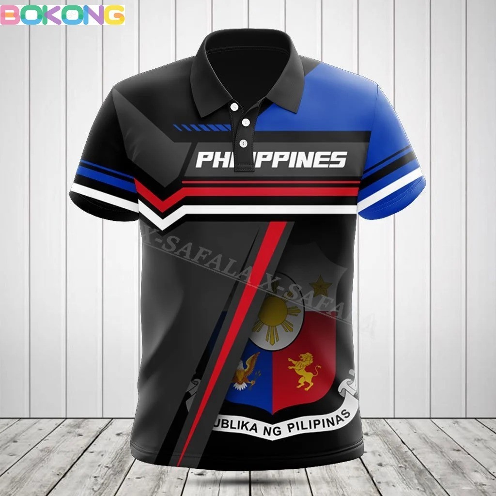 Philippines Round Style Country 3D Printed Physical Culture Polo Shirt ...
