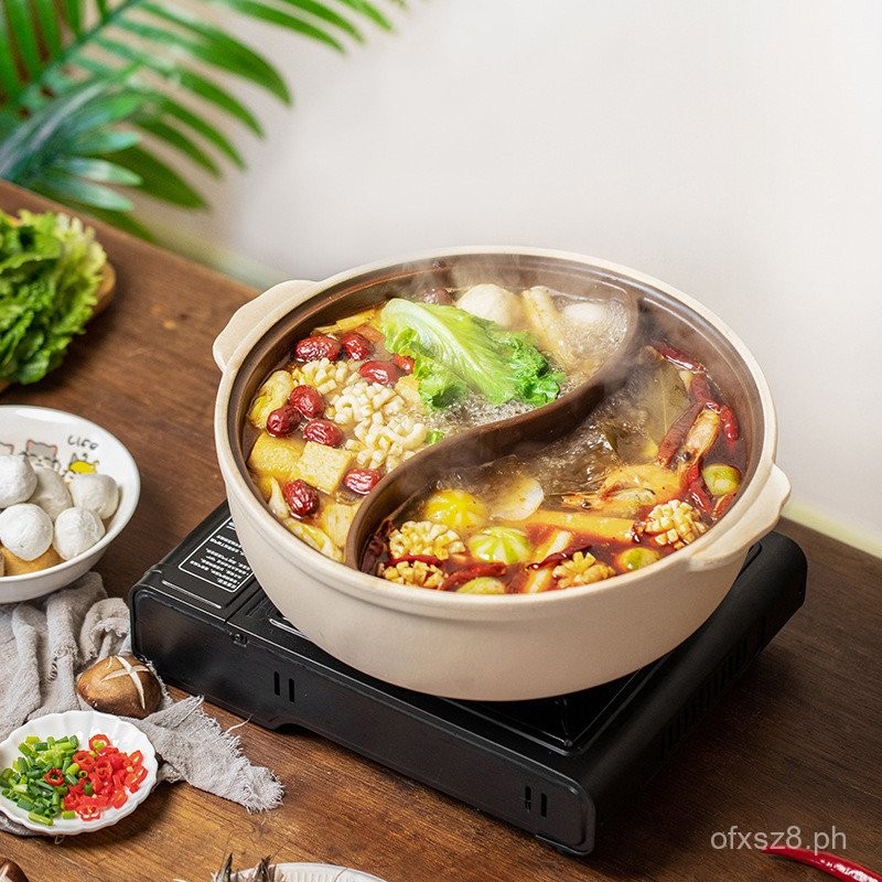Ceramic Clay Casserole Two-Flavor Hot Pot Gas Good Smell Stick Two ...
