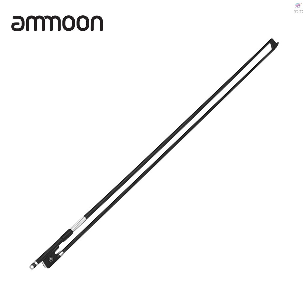 ammoon 4/4 Violin Bow Carbon Fiber Round Stick Fiddle Bow Ebony Frog ...