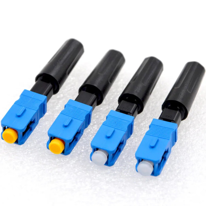 200PCS New Optical Fiber Quick Connector FTTH Embedded SC UPC Single Mode Fast Connectorl ...