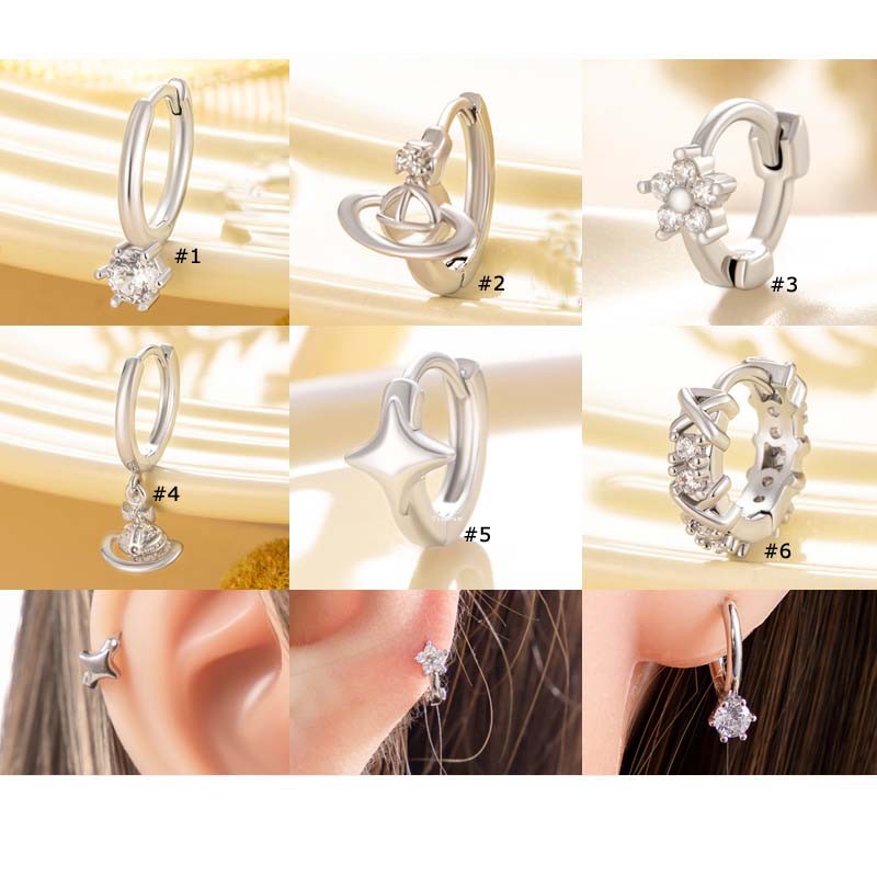1 Piece Chic Cartilage Hoop Earring Ring Pinna Lobe Piercing Flower ...