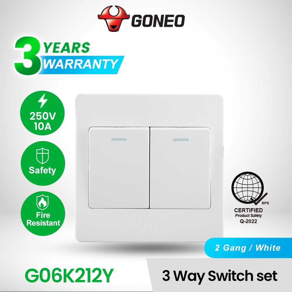 BULL 2 Gang 1 Way Switch Home Light Switch Wall G06K211Y | Shopee ...