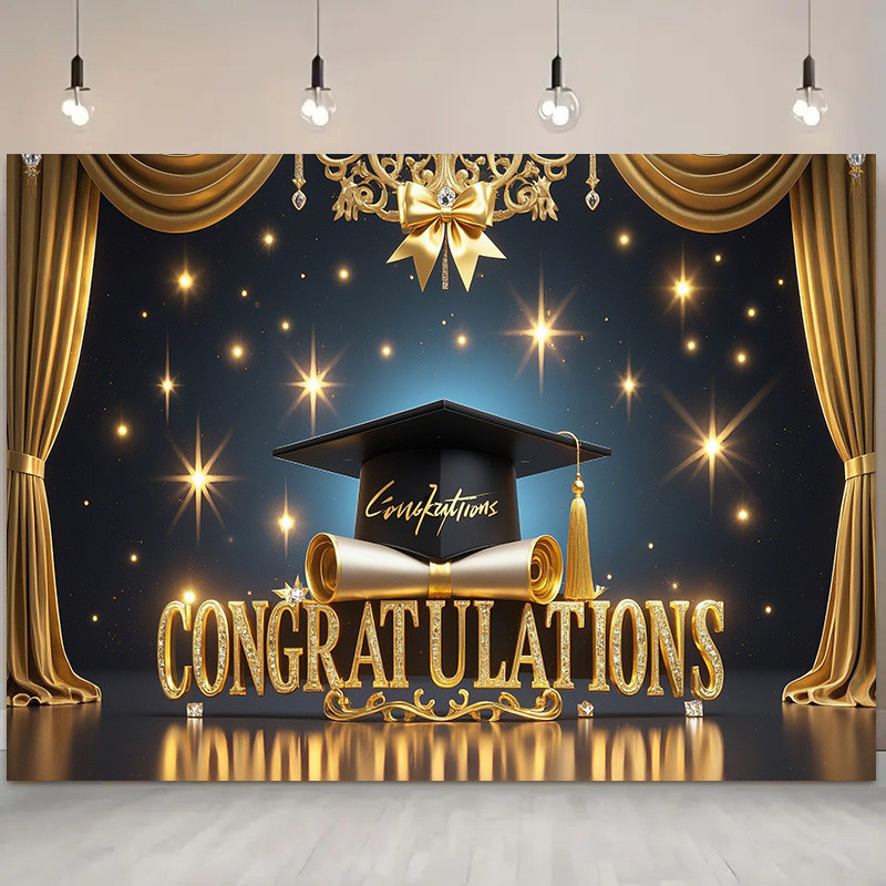 2025 Graduation Party Backdrop, Party Decor Supplies, Polyester for ...
