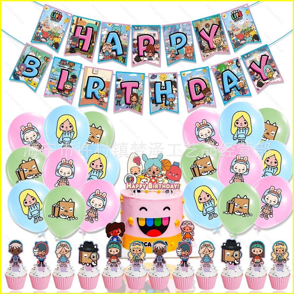 ST2 The Toca Life Theme kids birthday party decorations banner cake ...