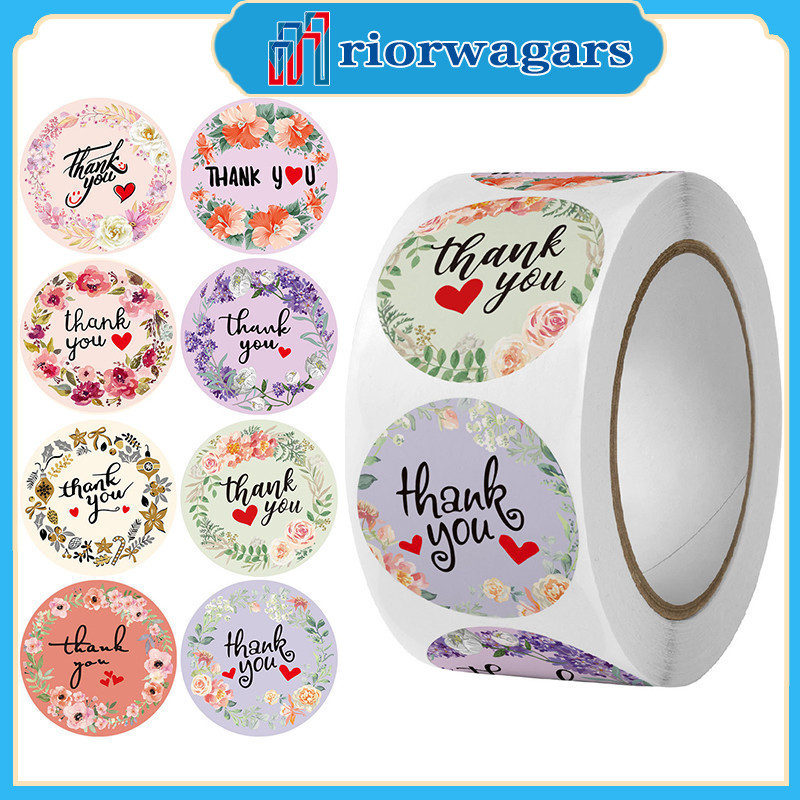 500pcs Self-adhesive Sticker Packing Decration Sealing Packaging Label ...