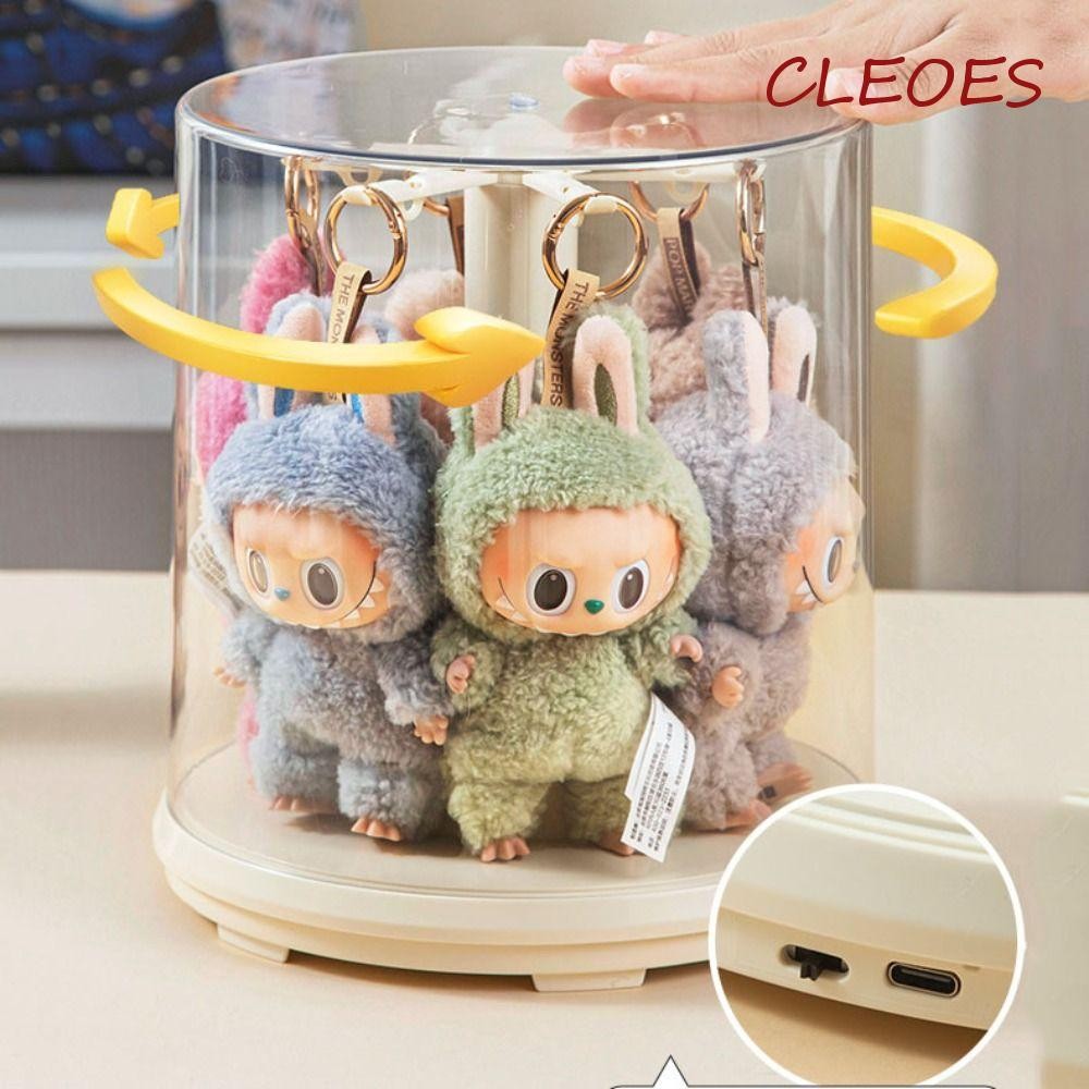 CLEOES Labubu Pendant Display Box, Transparent Hand-made Rotating ...