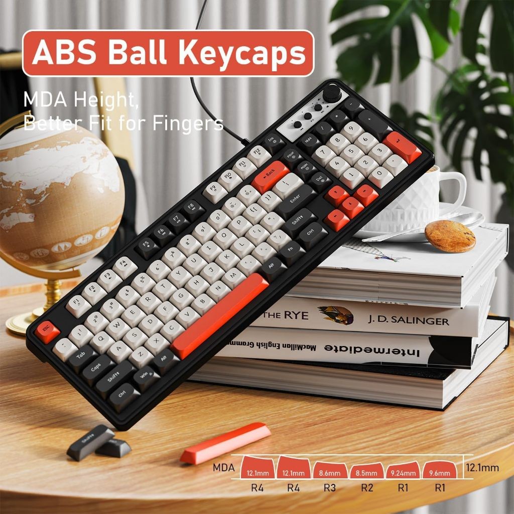 METMI K-198 Series Gaming Keyboard Wired Creamy Keyboard With Rainbow ...