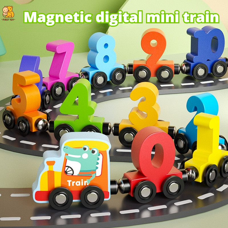 Magnetic Digital Train Building Blocks Children's Educational Toys ...