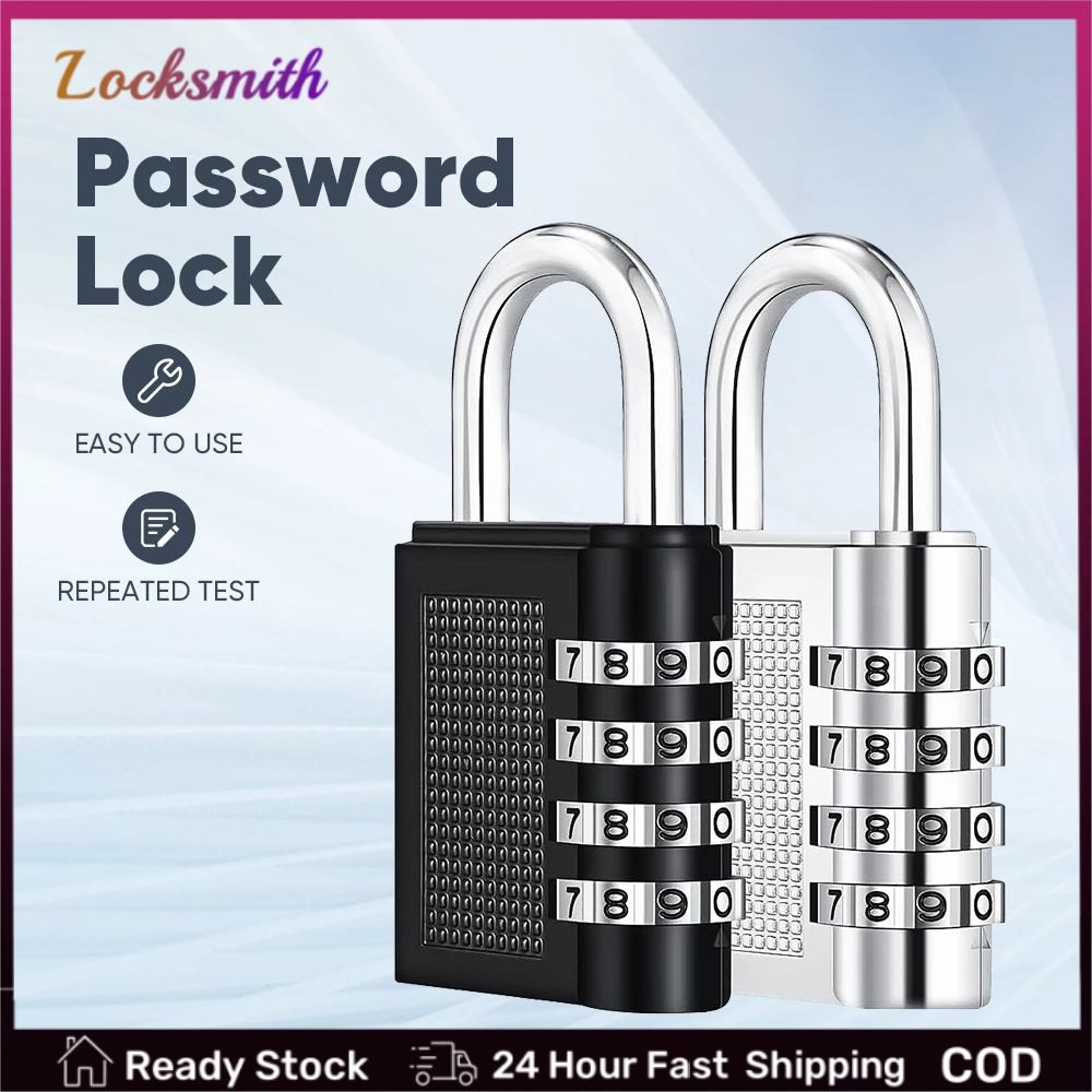Password lock 4-digit coded storage cabinet outdoor waterproof padlock ...