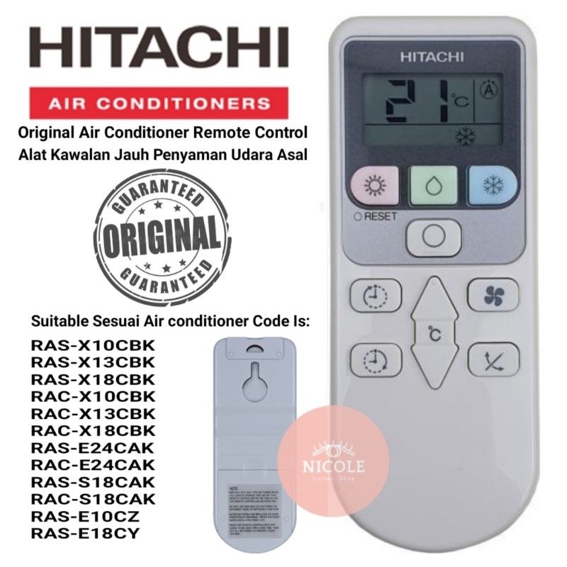 Original HITACHI Air cond Air conditioner Remote Control Hi-02 | Shopee ...