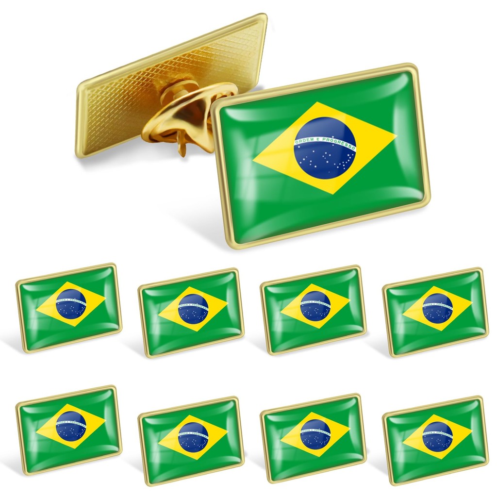Brazilian flag brooch, crystal dropper badges of various countries ...