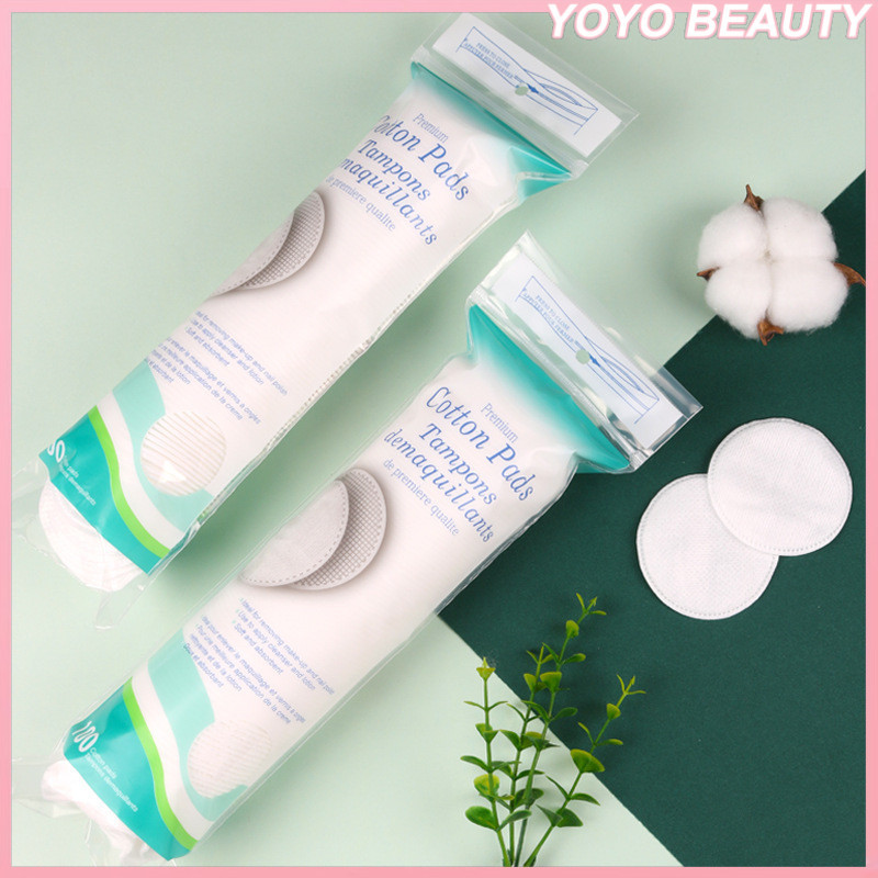 100 PCS Round Cotton Pads, Makeup Remover Cotton, Full Crimping, Double ...