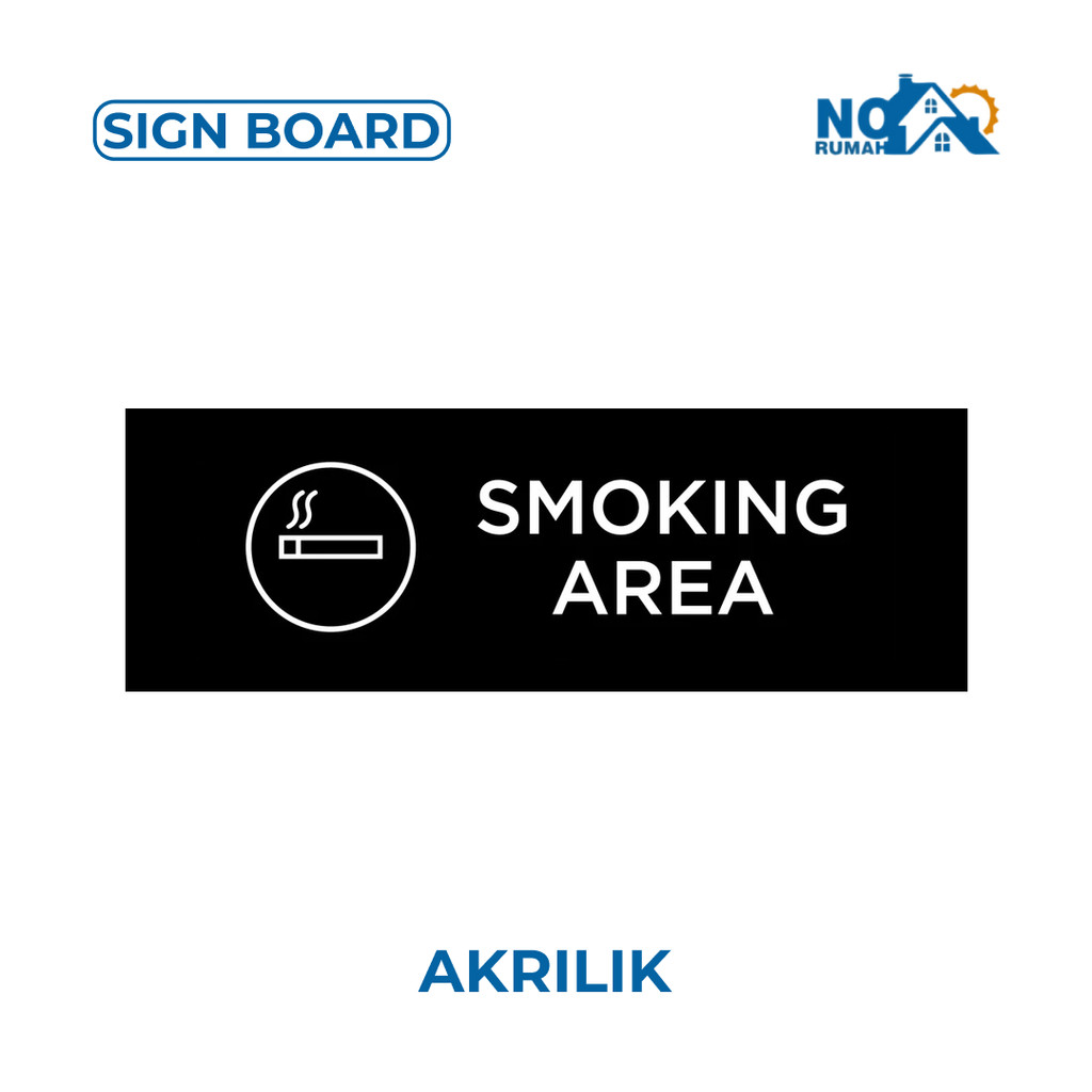 Smoking Area Acrylic Sign Smoking Area Room Nameplate Sticker Label ...