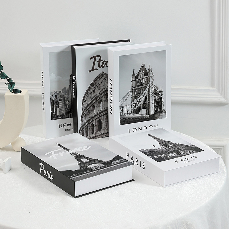 GMARTY Fashion City Fake Books For Decoration Coffee Table Modern Home ...