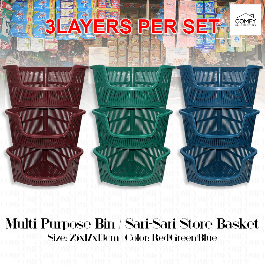 3 Layers Multi Purpose Tray Sari Sari Store Basket Bin Fruit and ...