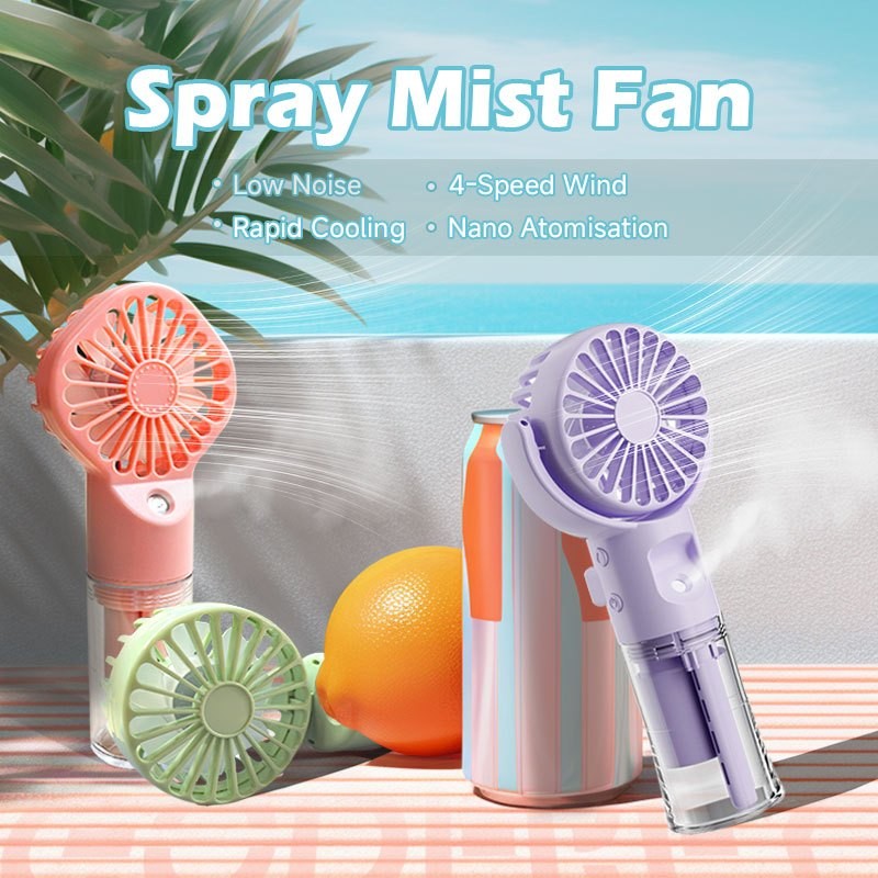 Moisturising Spray Handheld Electric Fan with Mist Hydration Mini Spray ...