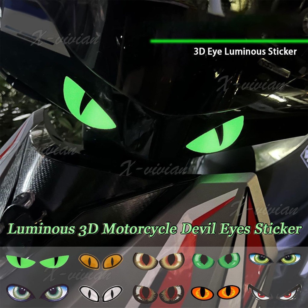 Motorcycle 3D Reflective Cat Eye Sticker Safety Warning Motorcycle ...