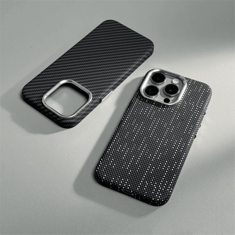Carbon fiber Kevlar pattern Magnetic phone case for iPhone 12 13 14 15 ...