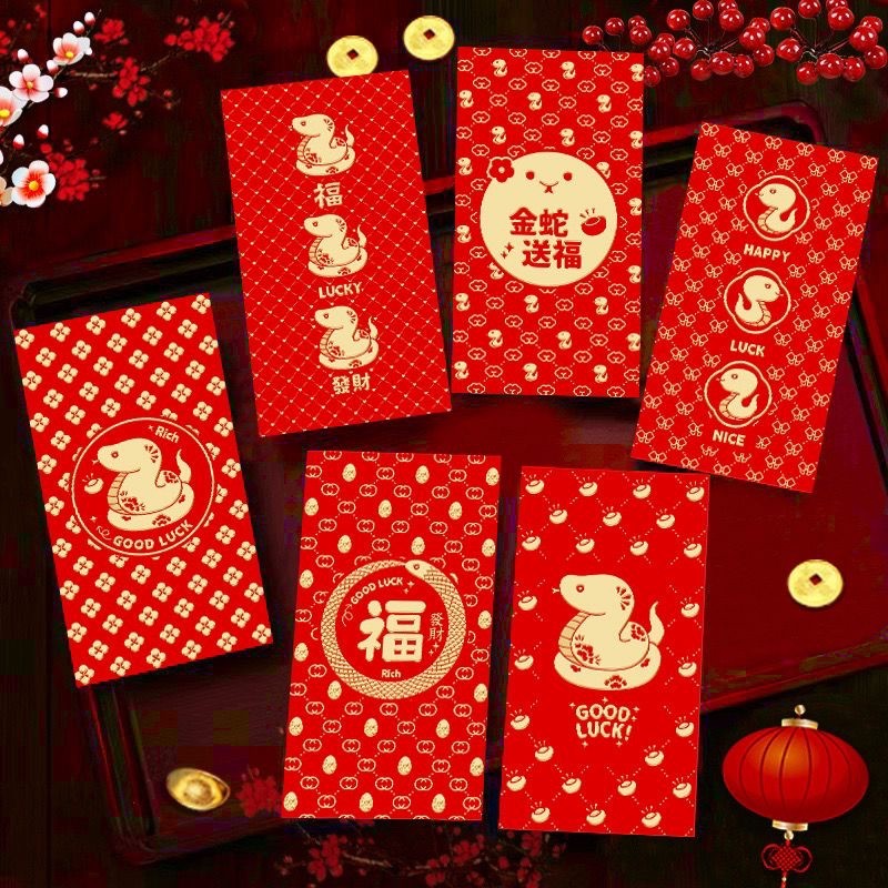 Long ANGPAO GOLD snake dragon IMLEK 2024 snake chinese new year dragon ...