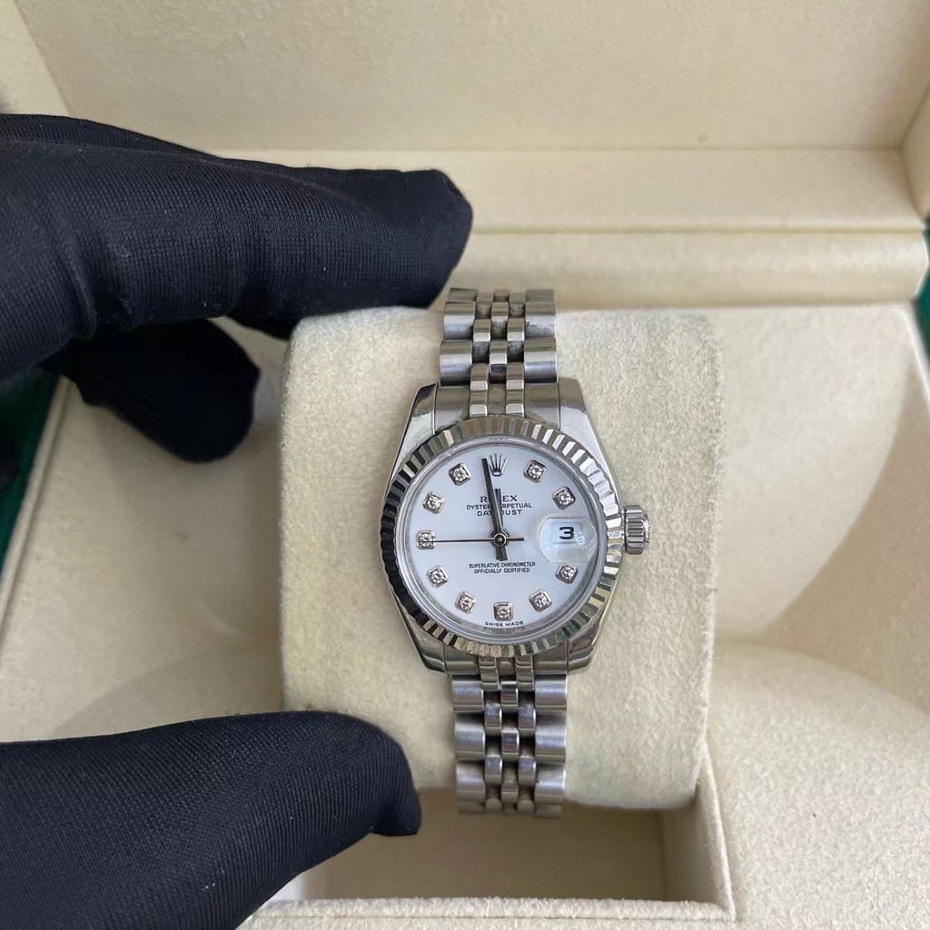 Rolex Rolex Log Type Series Stainless Steel 18K White Gold Ring ...