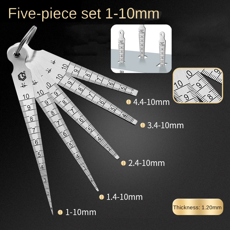 Stainless Steel Taper Gauge Feeler Gap Hole Metric Inch Measuring Tool ...