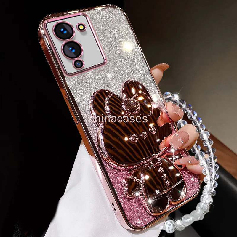 Casing Infinix Note 12 G96 X670 Phone case with rabbit mirror bracket ...