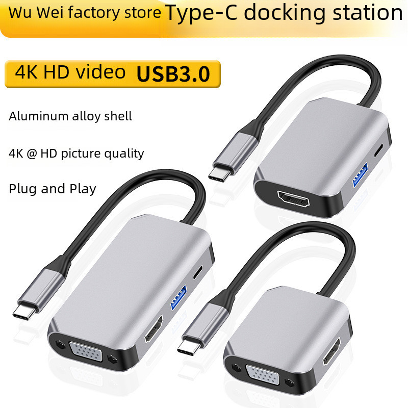 Various Types Typec Turn hdmi+vga+pd Fast Charge+usb3.0Four in One USB ...