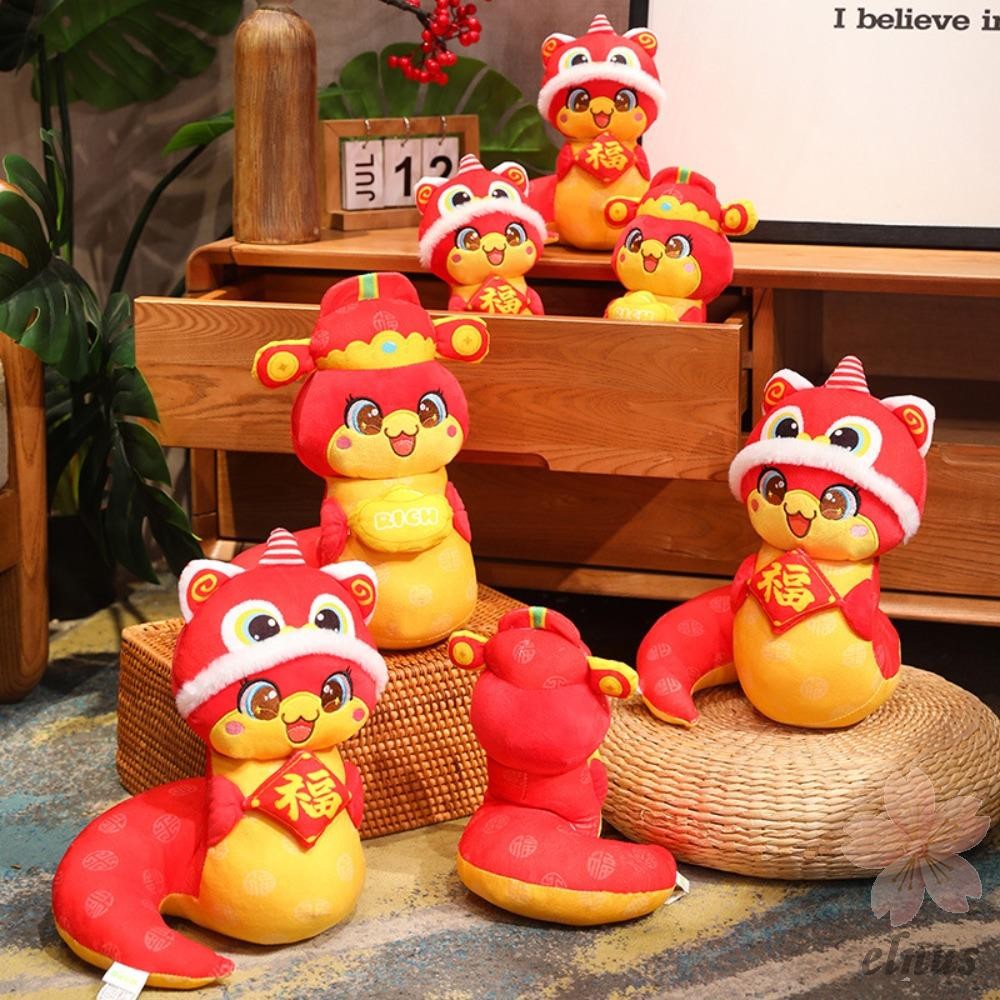 ELNUS 2025 Snake Year Mascot Toy, Wealth Rich Snake Plush Doll Toy ...