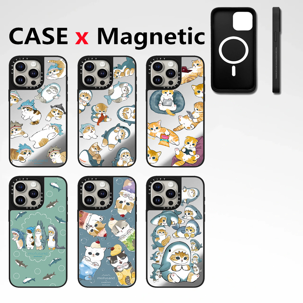 CASETiFY Mofusand Shark pajama Cat Mirror Magnetic effect phone case ...
