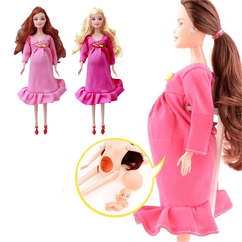 Pregnant Barbie Doll 30cm Dolls Mommys Toys Her In Baby Mom Popular ...