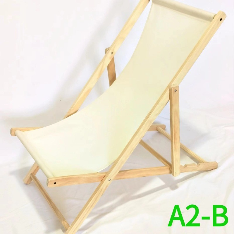 Solid Wood Beach Chair Wooden Outdoor Recliner Adjustable Nap Chair ...