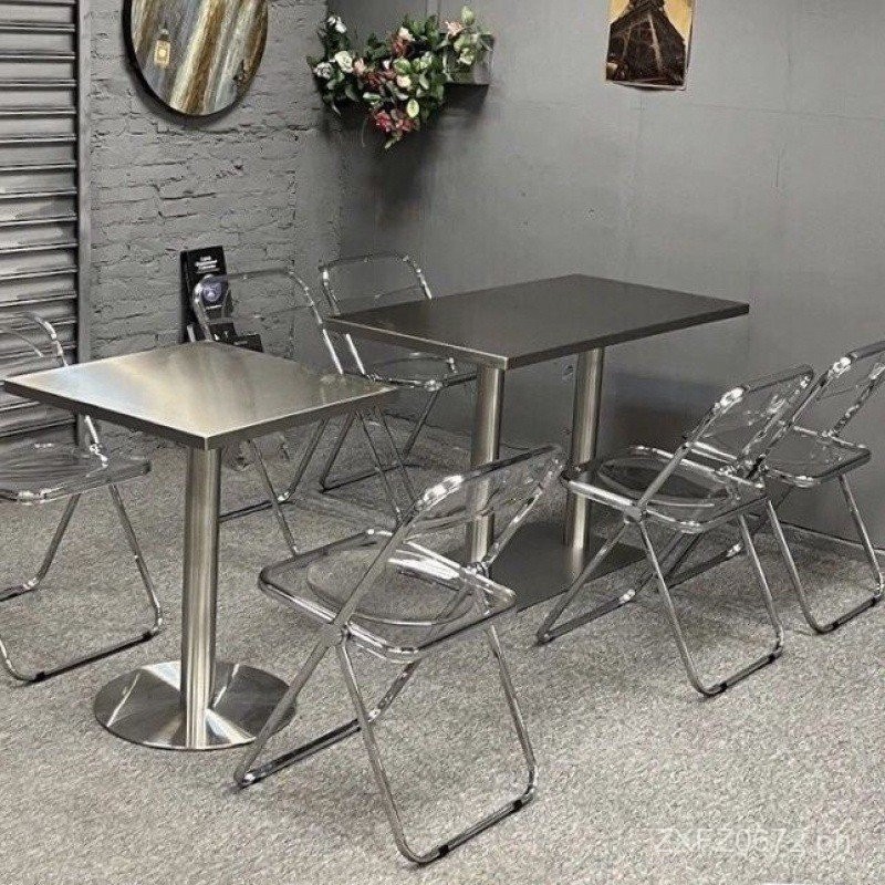 Thickened Factory Fast Food Folding Table Industrial Style Dining Table ...